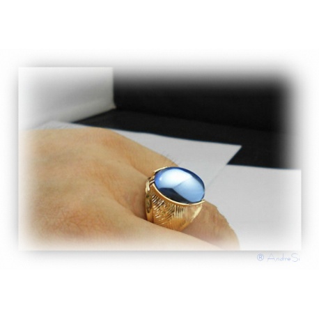 Celeborn Ring hart vergoldet mit tiefgründigem Kristall